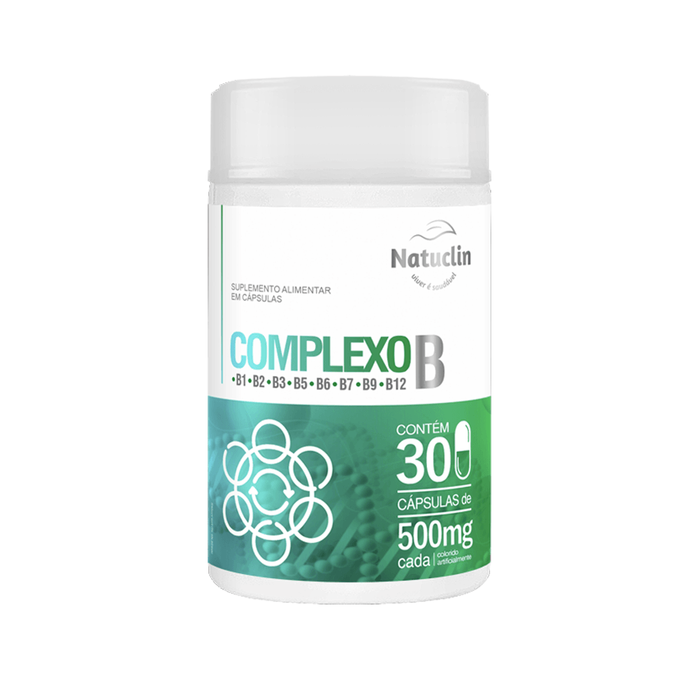 Complexo B - 30 cápsulas - 500mg | Natuclin - Natuclin | Viver é Saudável